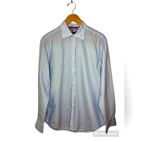 mason’s | Shirts | Masons Mens Blue Stripe Button Up Shirt Mens Medium ...